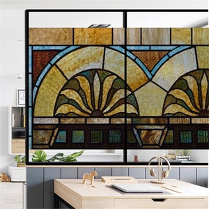 Custom Size Window Film Stained Glass Decorative Retro Window Sticker ...