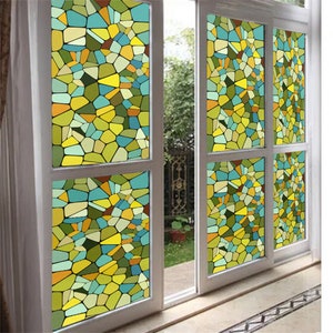 Custom Size Privacy Window Glass Film Frosted Stained Glass Static ...
