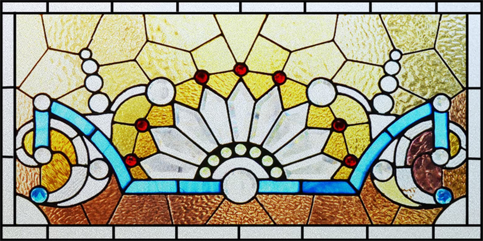 Custom Size Window Film Stained Glass Stickers Static Cling Frosted ...
