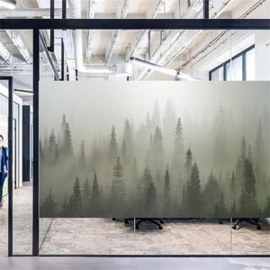 Custom Size Misty Forest Privacy Window Film UV Protection Heat Control ...