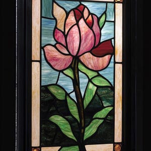 Custom Size Pink Blossom Stained Glass Window Film Artistic Decorative ...