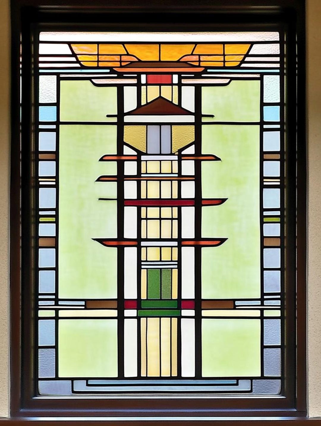 Custom Size Geometric Stained Glass Window Film Modern Abstract Design ...