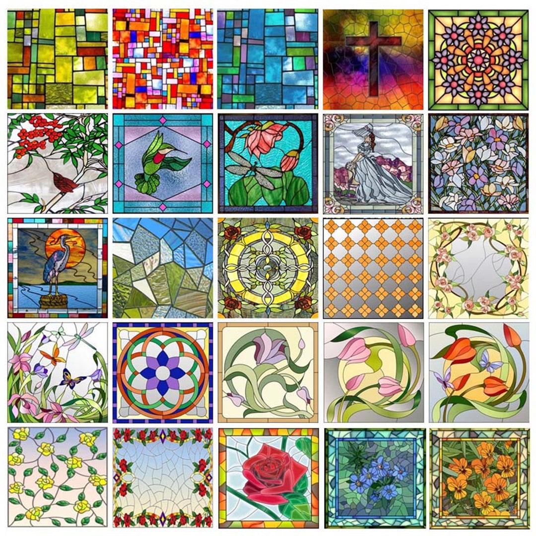 Custom Size Stained Glass Wndow Film PVC Self-adhesive Window Films ...