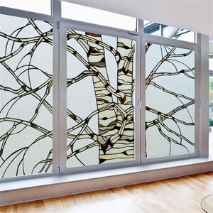 Custom Size Window Film Stained Glass Stickers Static Cling Frosted ...