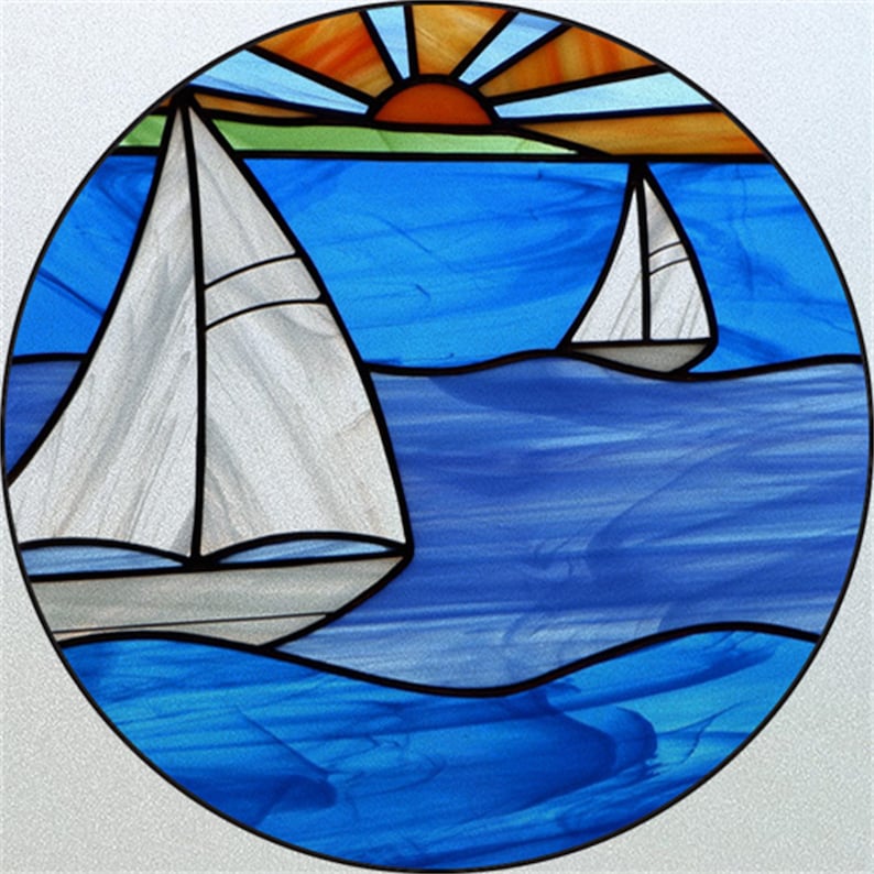 Customized Window Stained Glass Round Window Films Privacy Static Cling ...