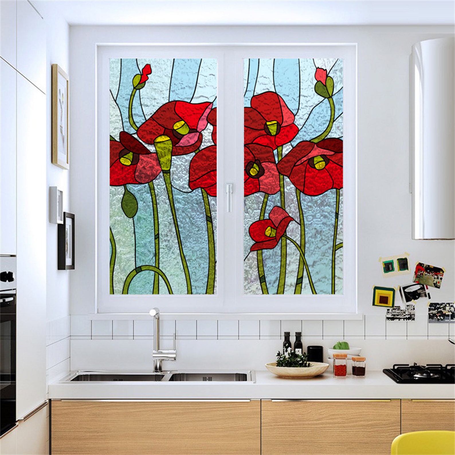 Custom Size 3D Matte Window Film Stained Glass Decorative Uv Window ...
