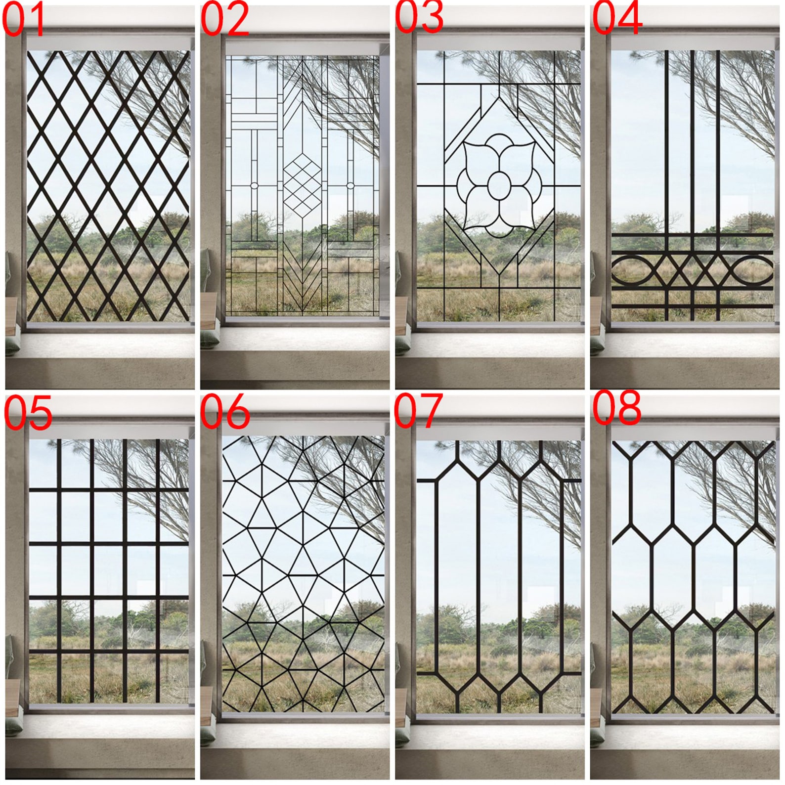 Customized Size Stained Glass Window Film Transparent Glass Sticker ...