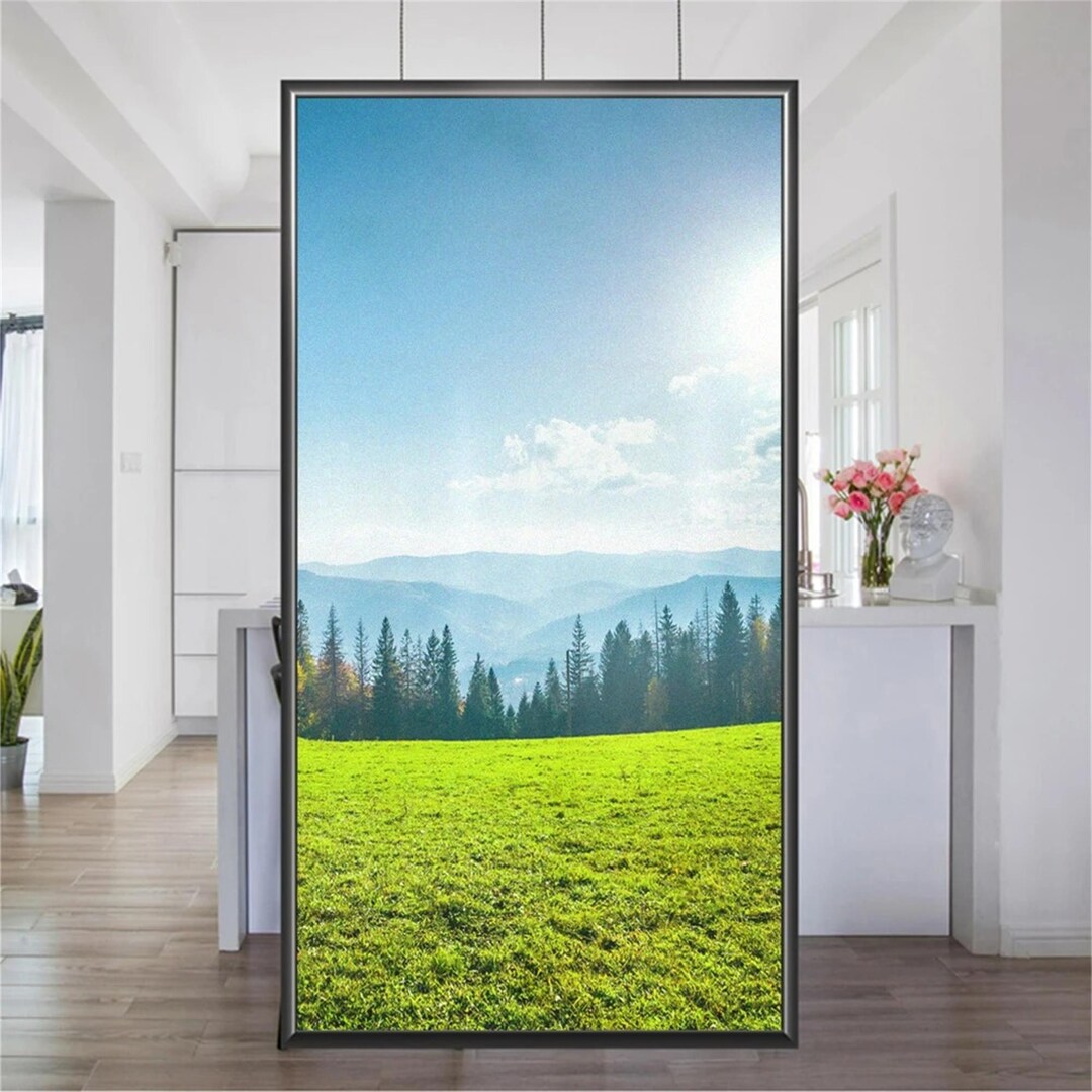 Custom Size Grass Lawn Pattern Privacy Window Film Frosted Glass Door ...