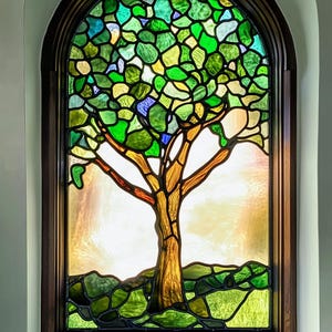 Custom Size Tree of Life Stained Glass Window Film Nature-inspired ...