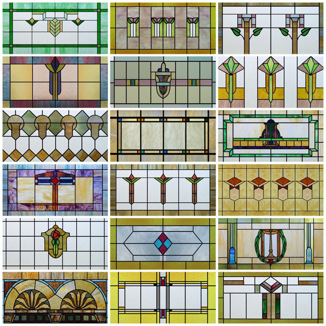 Custom Size Window Film Stained Glass Decorative Retro Window Sticker ...