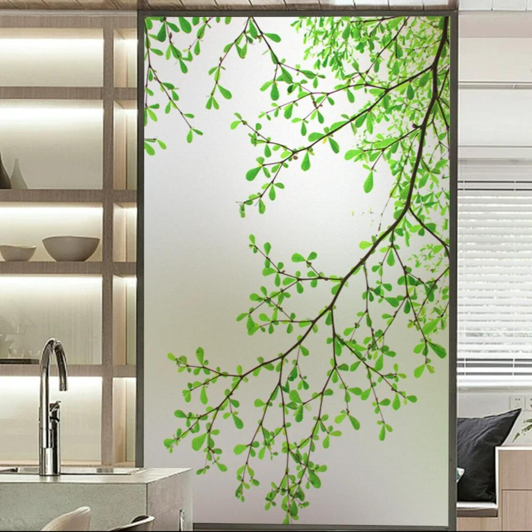 Customized Green Tree Branch Window Film Anti-uv Heat Control Static ...
