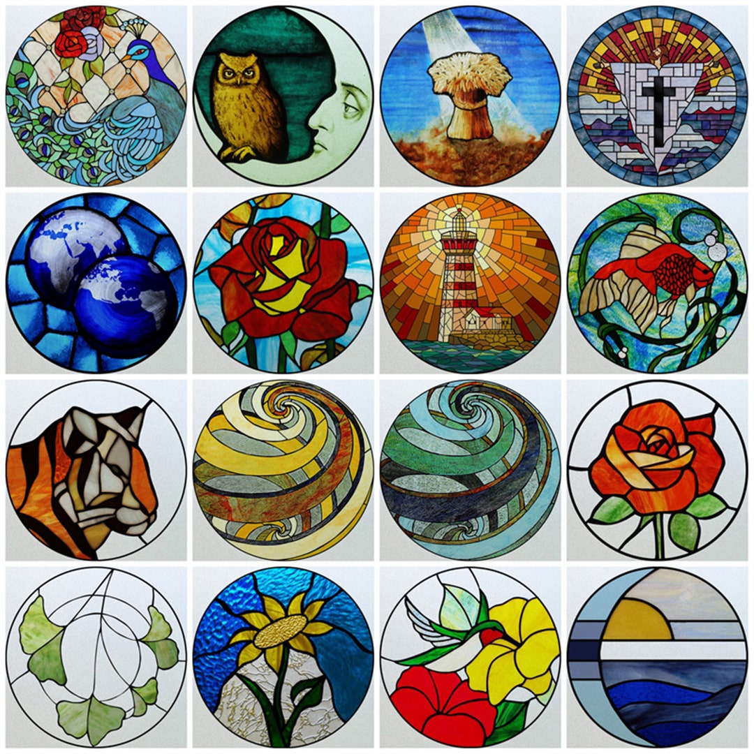 Customized Stained Glass Window Glass Films Privacy Frosted Static ...