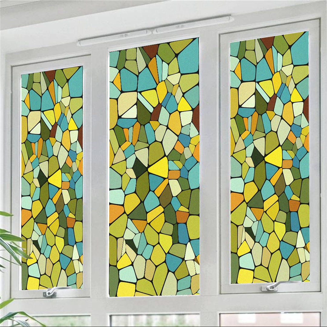 Custom Size Privacy Window Glass Film Frosted Stained Glass Static ...