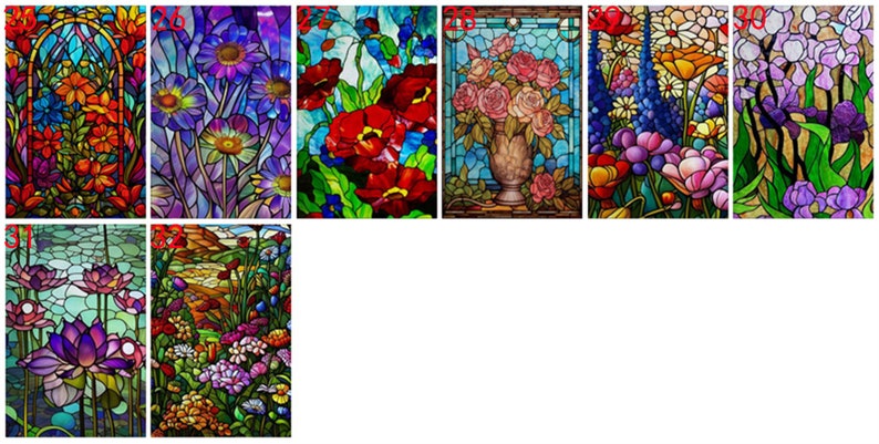 Custom Size Window Glass Films Stained Glass Stickers Static Cling ...