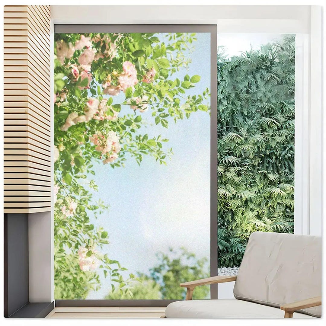 Custom Size Anti-uv Flowers and Plants Pattern Privacy Window Film Glue ...