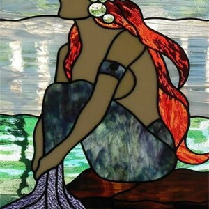 Custom Size Window Stained Glass Films Mermaid Flower Fairy People ...