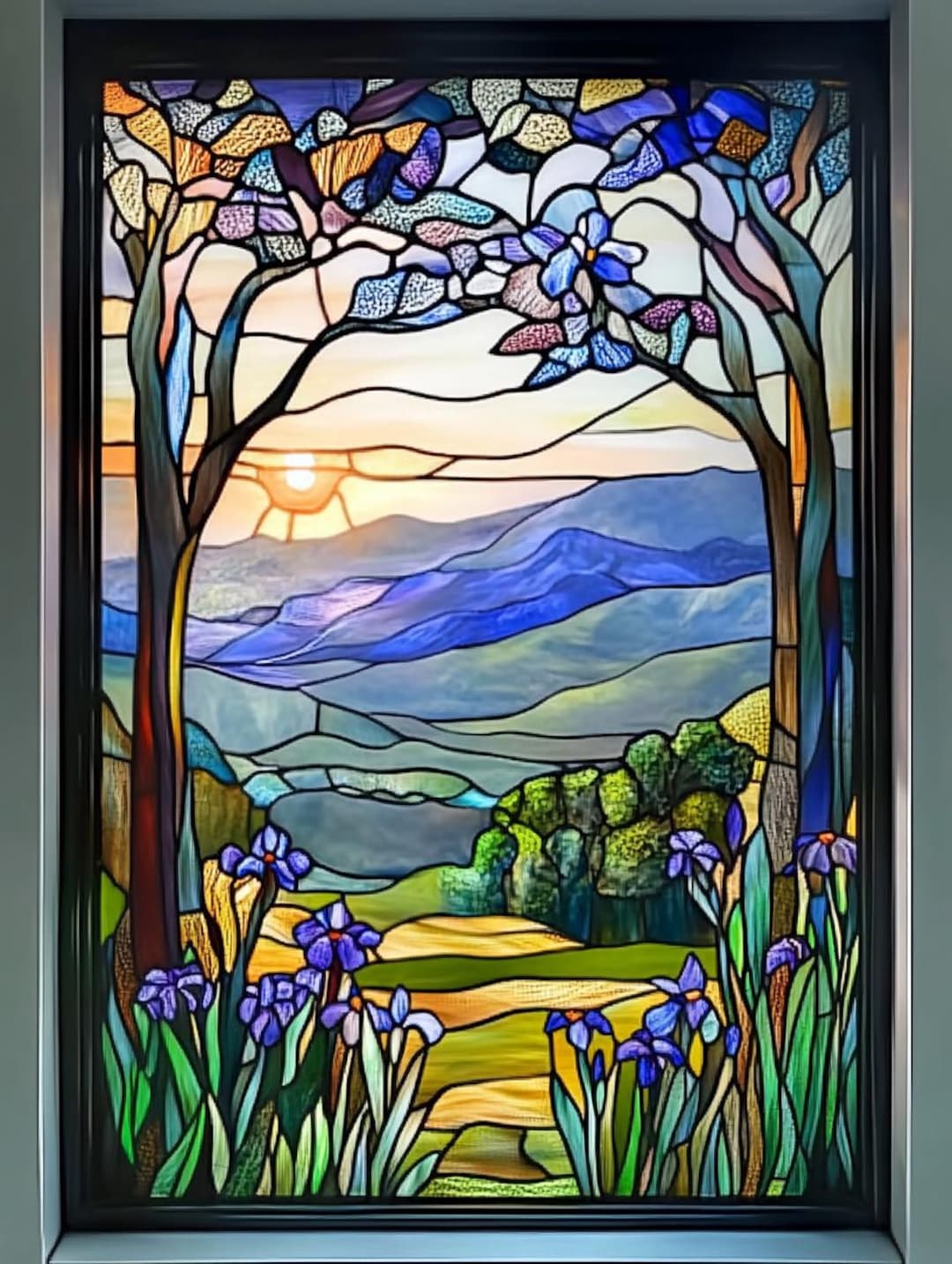 Custom Size Nature-inspired Stained Glass Window Cling Breathtaking ...