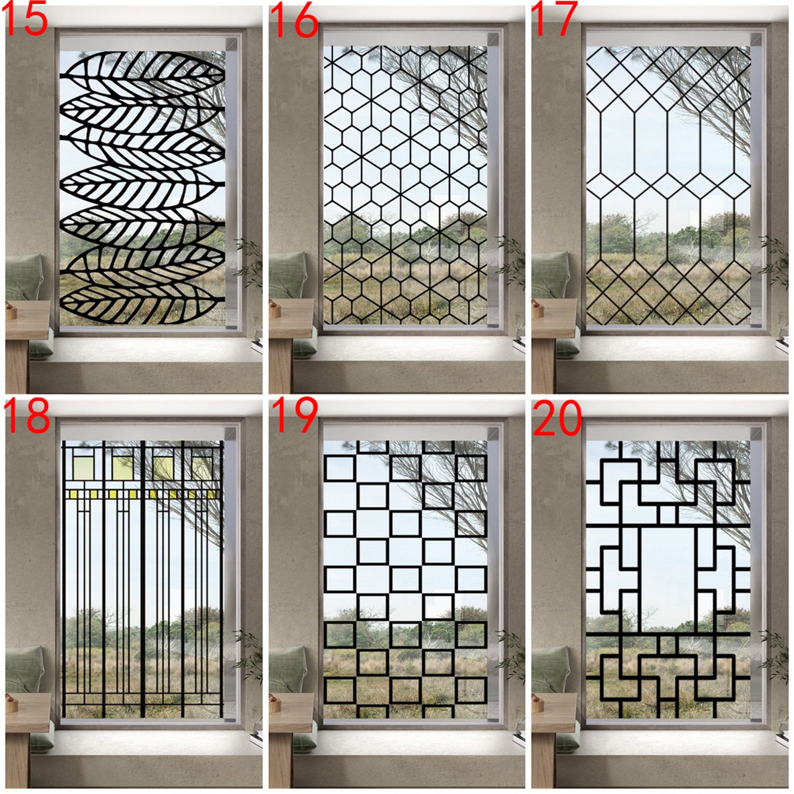 Customized Size Stained Glass Window Film Transparent Glass Sticker ...