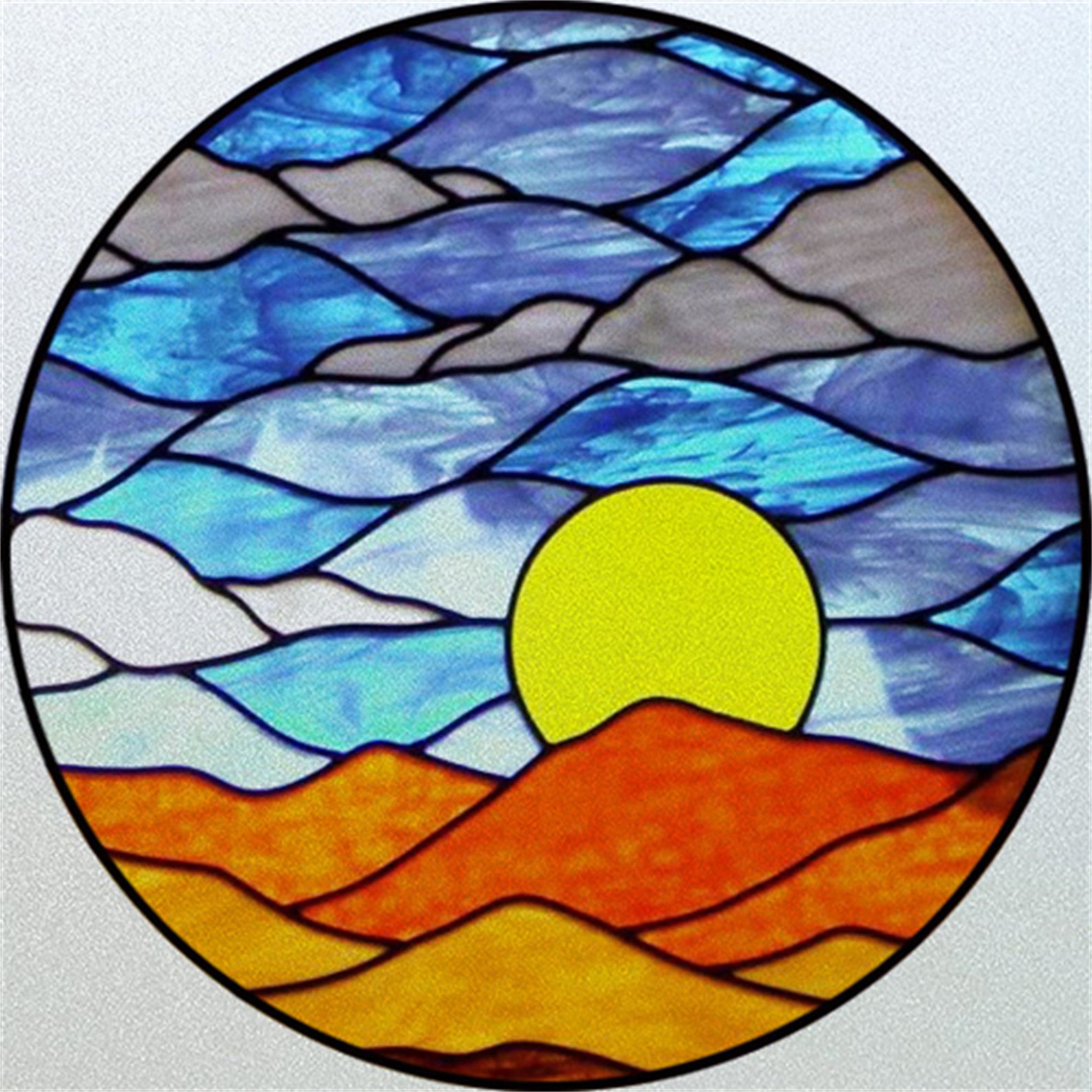 Customized Window Stained Glass Round Window Films Privacy Static Cling ...