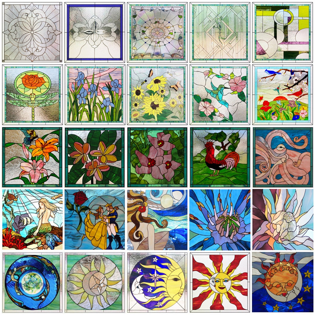 Customized Window Film Static Cling Frosted Stained Glass Films Privacy ...