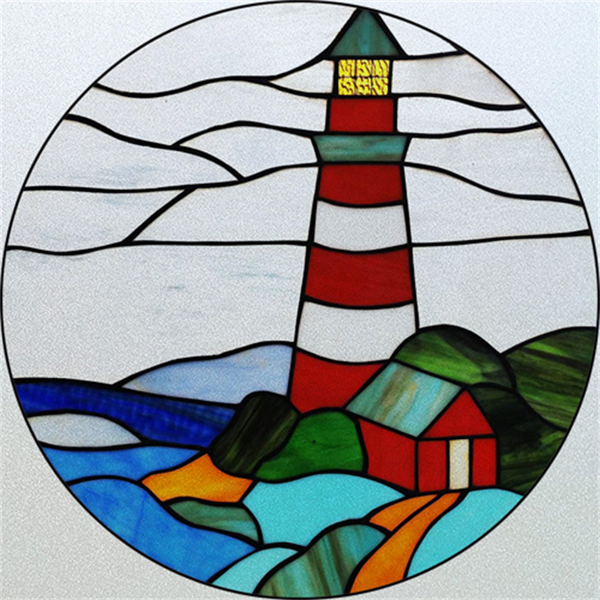 Customized Window Stained Glass Round Window Films Privacy Static Cling ...