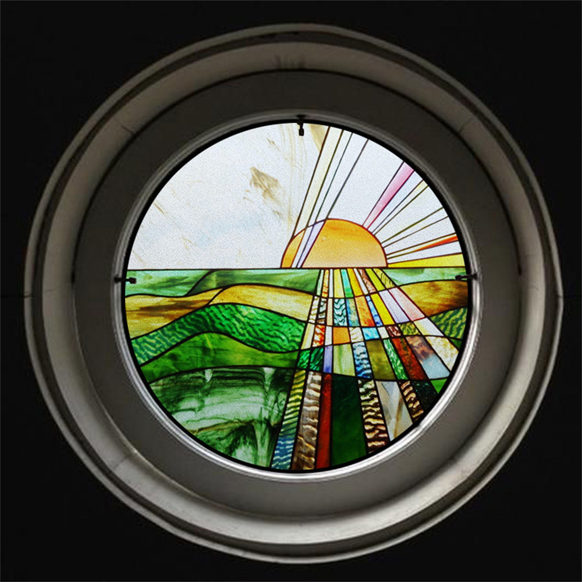 Customized Window Stained Glass Round Window Films Privacy Static Cling ...