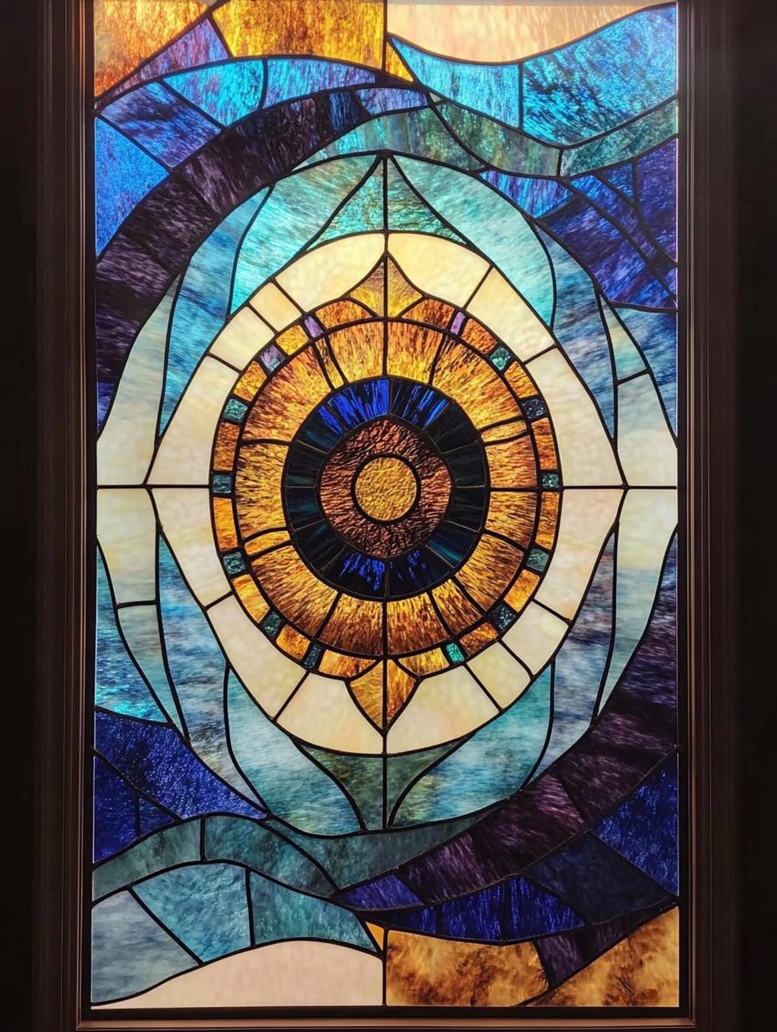 Custom Size Stained Glass Floral Window Panel Vibrant Multicolor ...