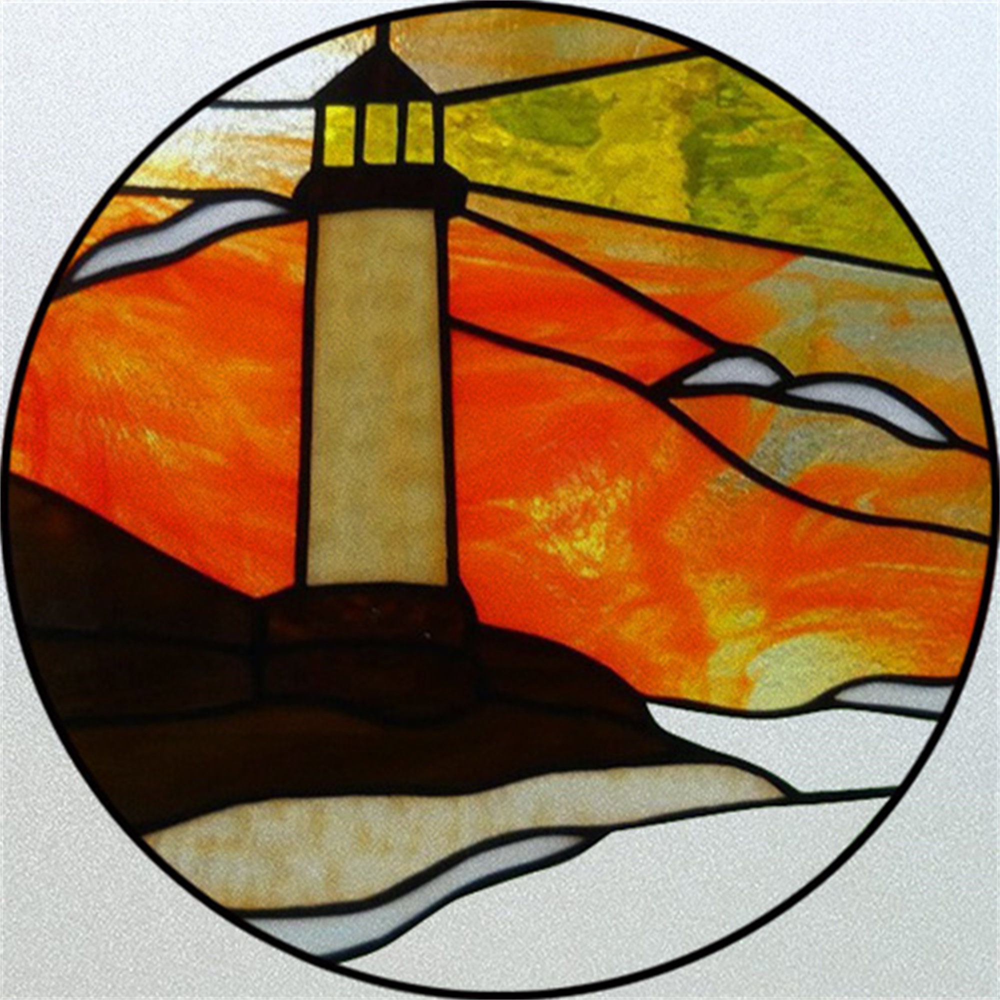 Customized Window Stained Glass Round Window Films Privacy Static Cling ...