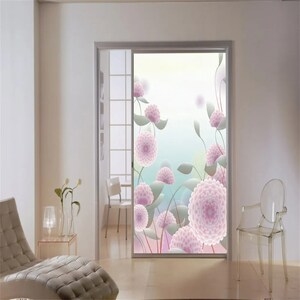 Custom Size Privacy Glass Window Film Floral Pattern Frosted With UV ...