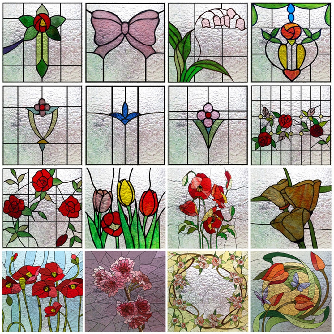 Custom Size 3D Matte Window Film Stained Glass Decorative Uv Window ...