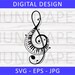 Music Notes SVG, Treble Clef Svg, Music Clipart Instant Digital ...