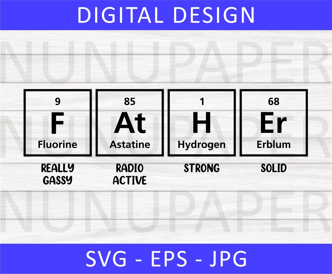 Father the Essential Element SVG, Periodic Table SVG Cut File, Instant ...