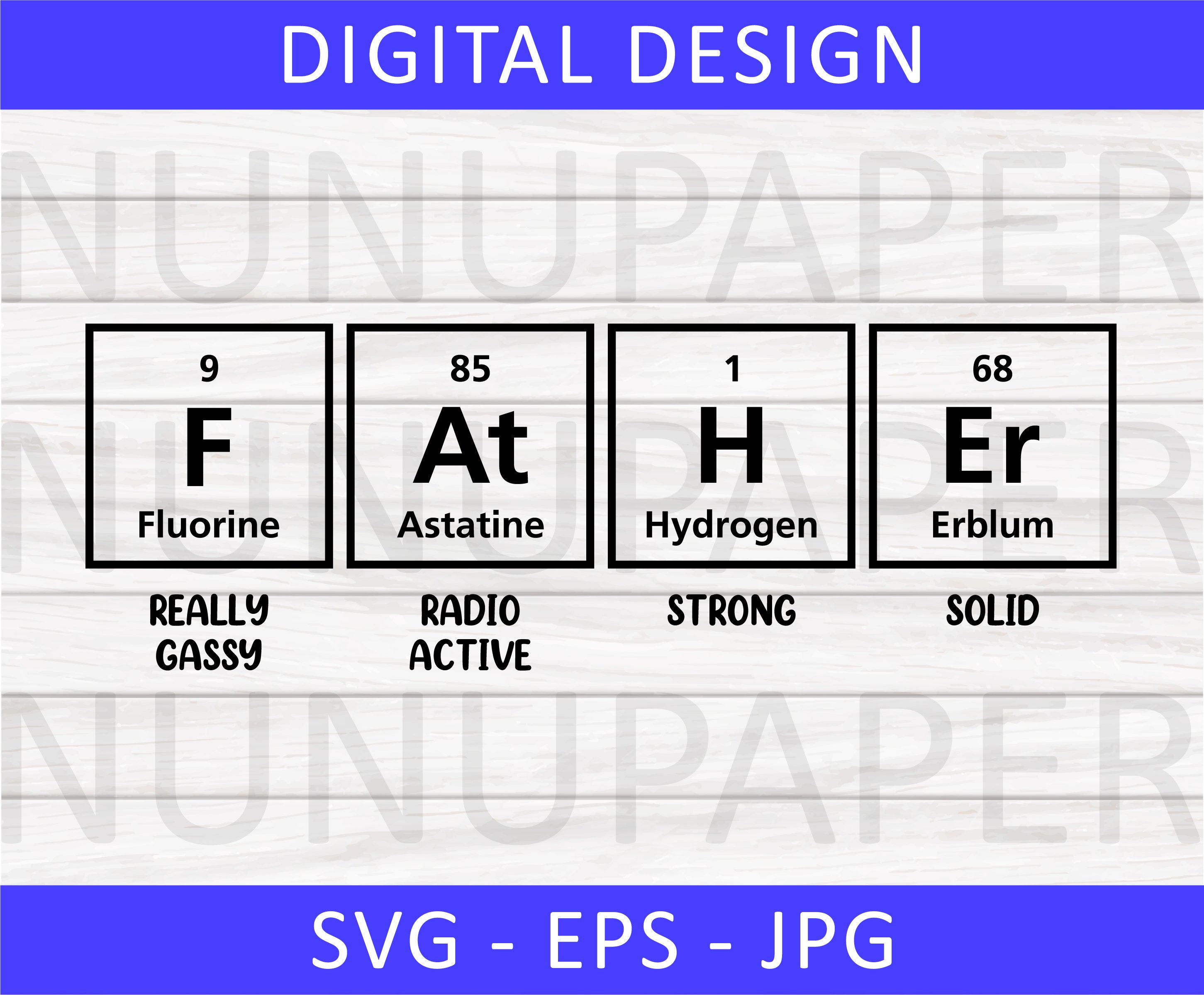 Father the Essential Element SVG, Periodic Table SVG Cut File, Instant ...