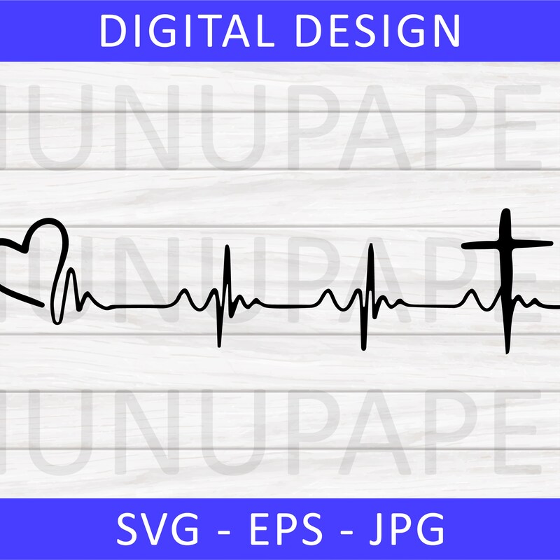 Cross and Heartbeat - Etsy