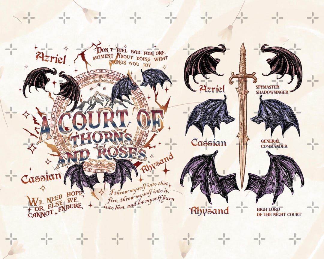 Vintage the Bat Boys Feyre Acotar PNG, the Night Court Png, Rhysand ...
