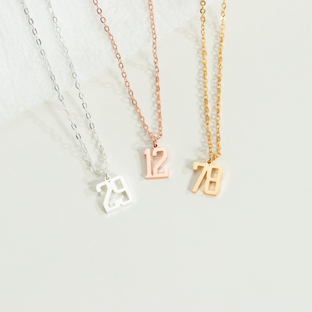 Custom Number Necklace,sport Number Necklace,gold Date Pendant,lucky ...