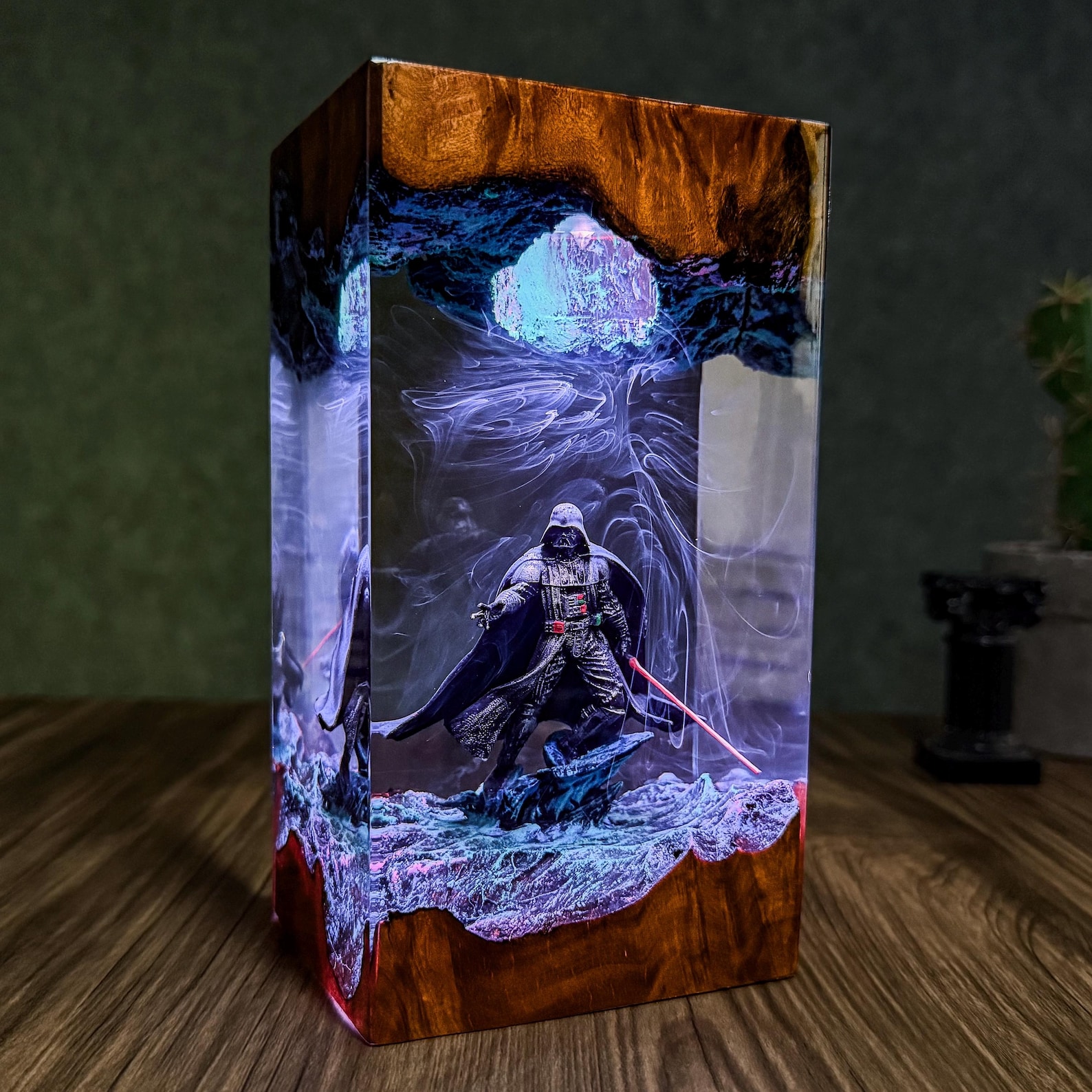 Diorama Star.war Resin Epoxy Night Light, Handmade Wood Resin Lamp ...