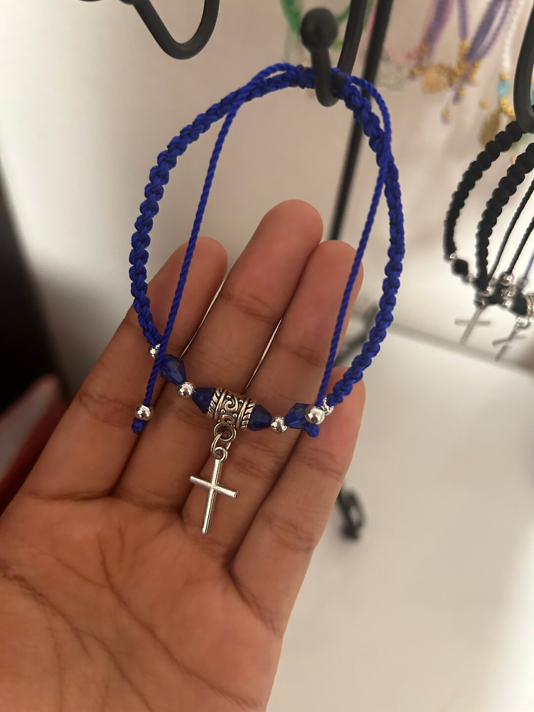 Royal Blue and Black Cross Bracelets - Etsy