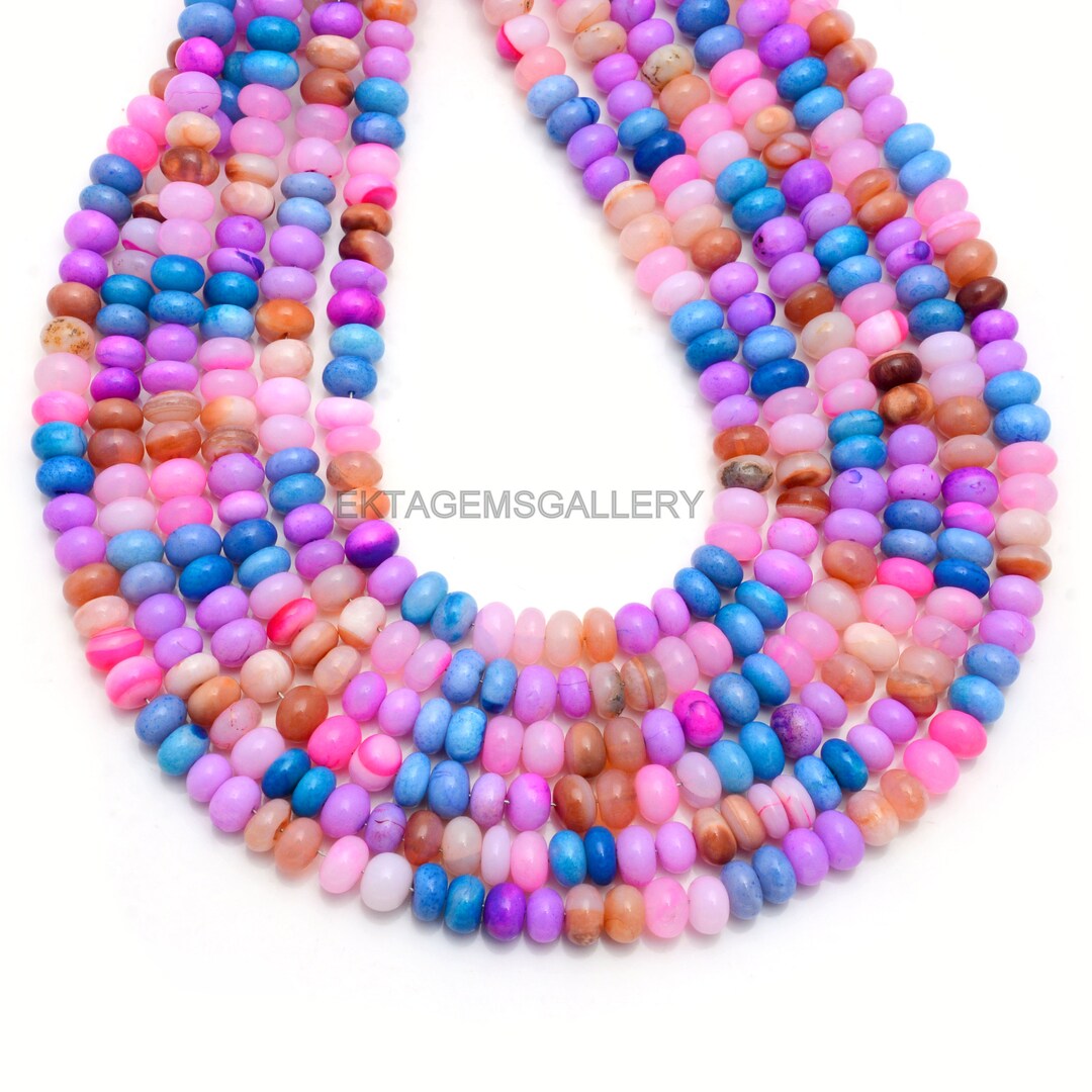 Buy Beautiful Candy Opal Smooth Rondelle Beads,16 7MM Beads, Multi ...