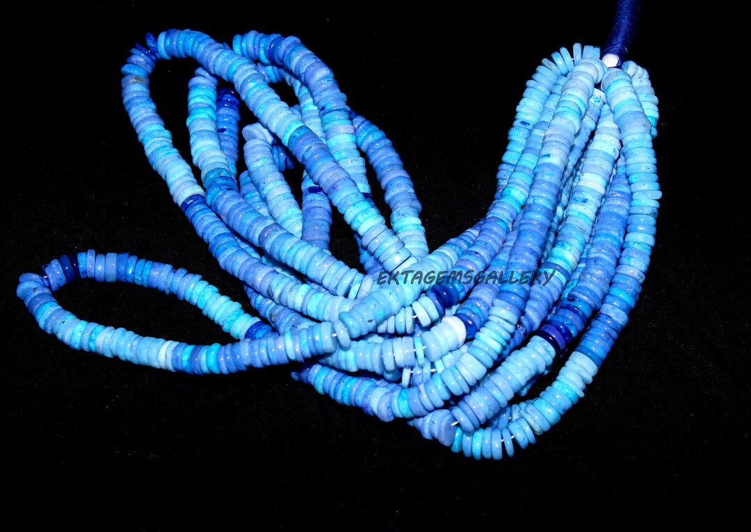 Sky Blue Shaded Opal Smooth Heishi Tyre Shape Beads 16 - Etsy