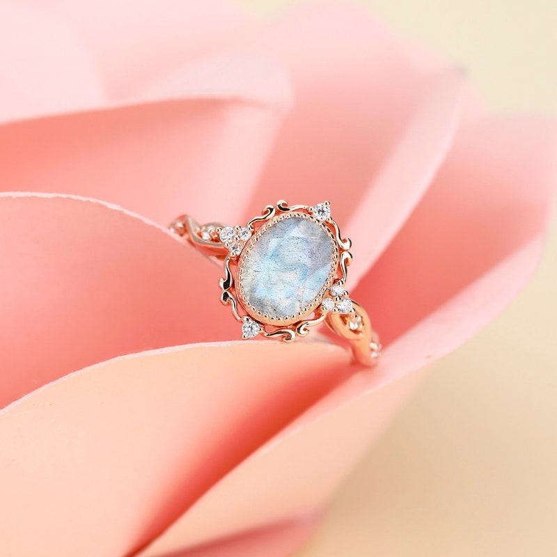 Labradorite Engagement Ring - Etsy