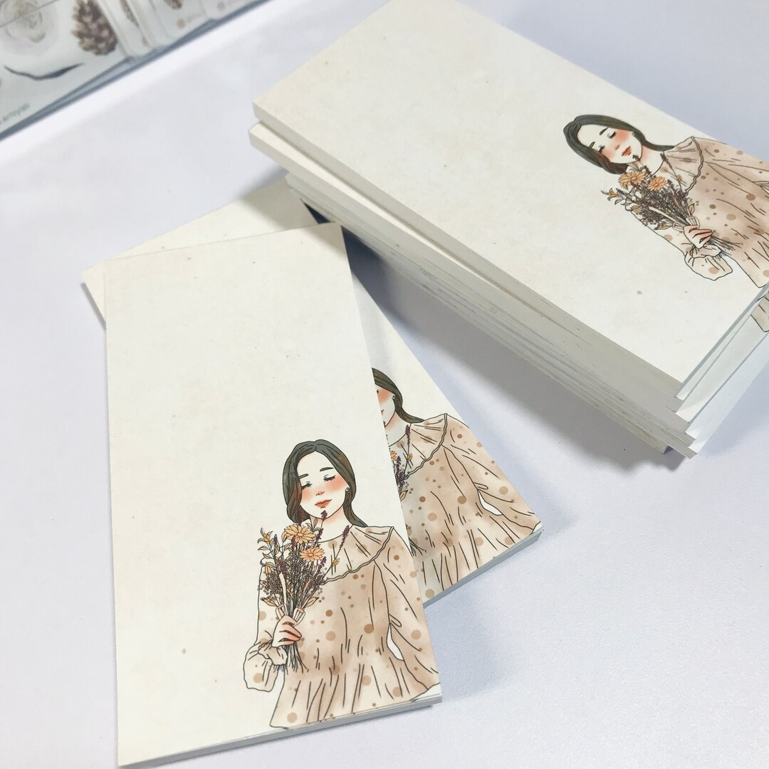 Sweetheart Notepad Girl Memo Pad Aesthetic Minimalist - Etsy