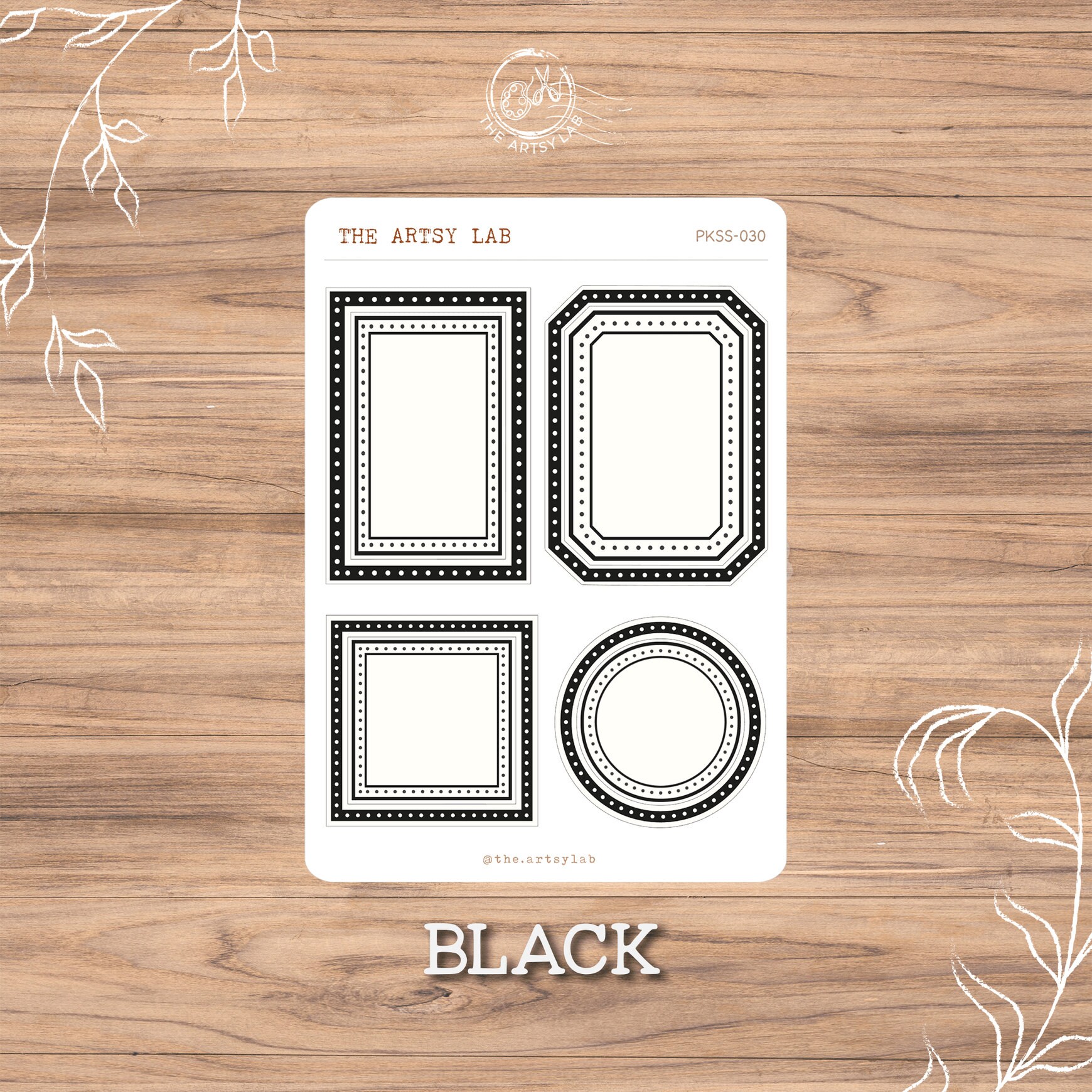 Basic Frames Borders Sticker Sheet, Aesthetic Stickers for Planner ...