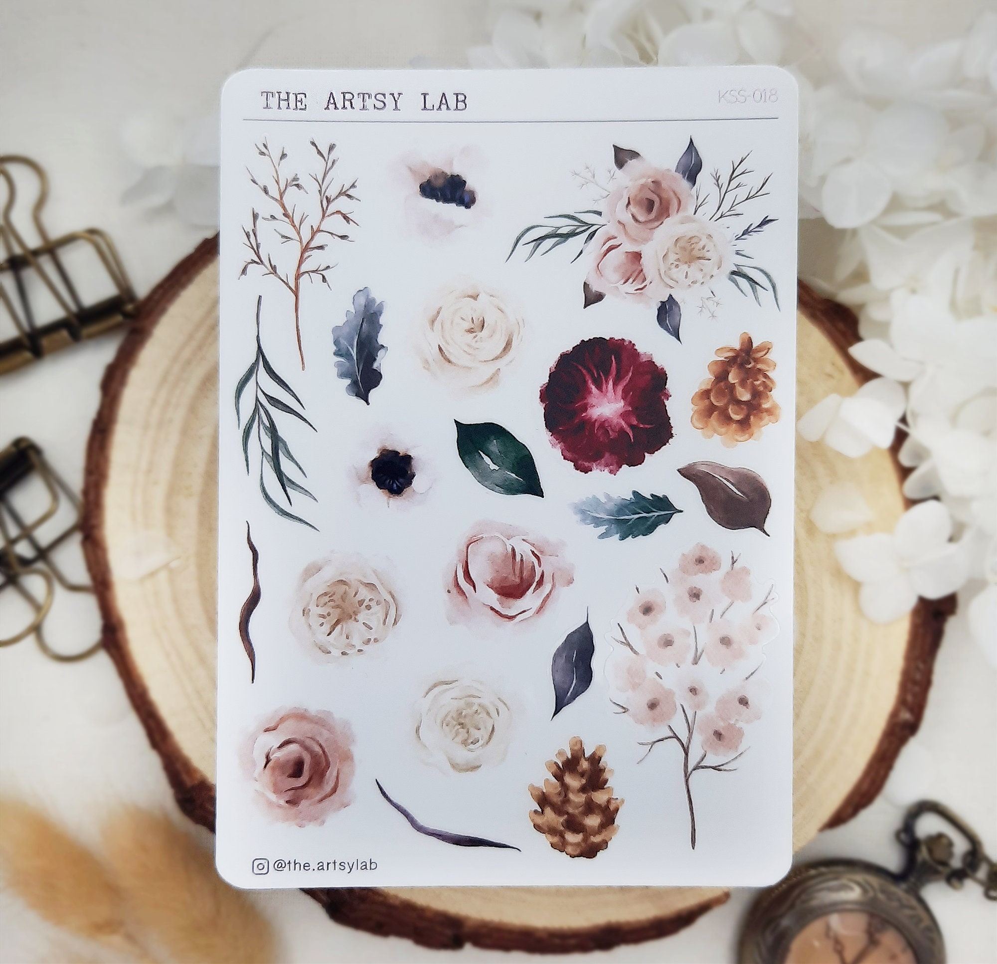 Flower Sticker Sheet, Botanical, Floral, Aesthetic Stickers for Planner ...