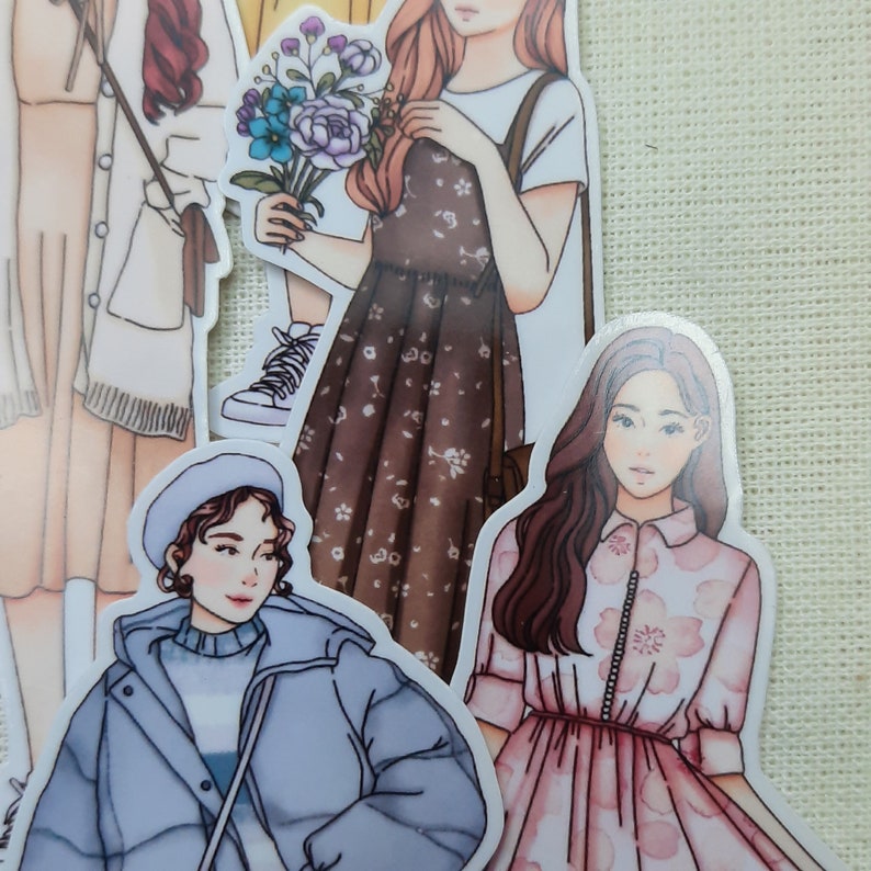 Les Saisons Four Seasons Aesthetic Girl Stickers 10pcs - Etsy