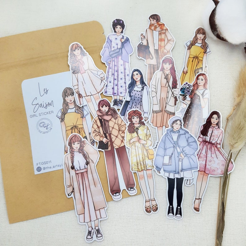 Les Saisons Four Seasons Aesthetic Girl Stickers 10pcs - Etsy