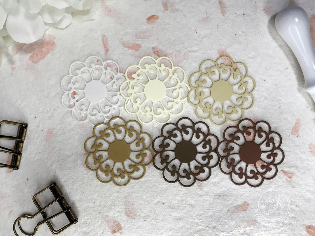 Flower Doily Die Cut Set, Paper Cardstock Die Cuts, Journaling ...