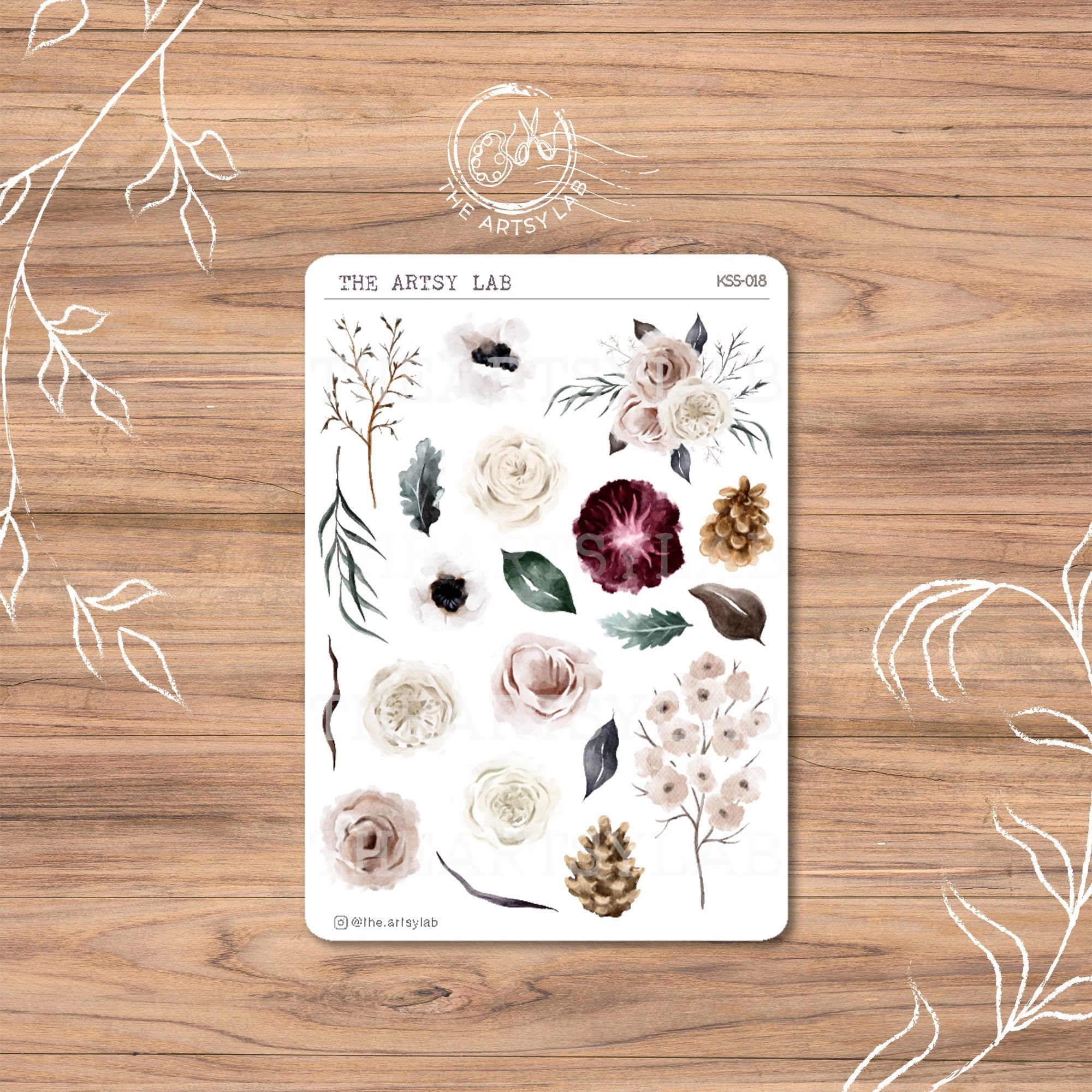 Flower Sticker Sheet, Botanical, Floral, Aesthetic Stickers for Planner ...