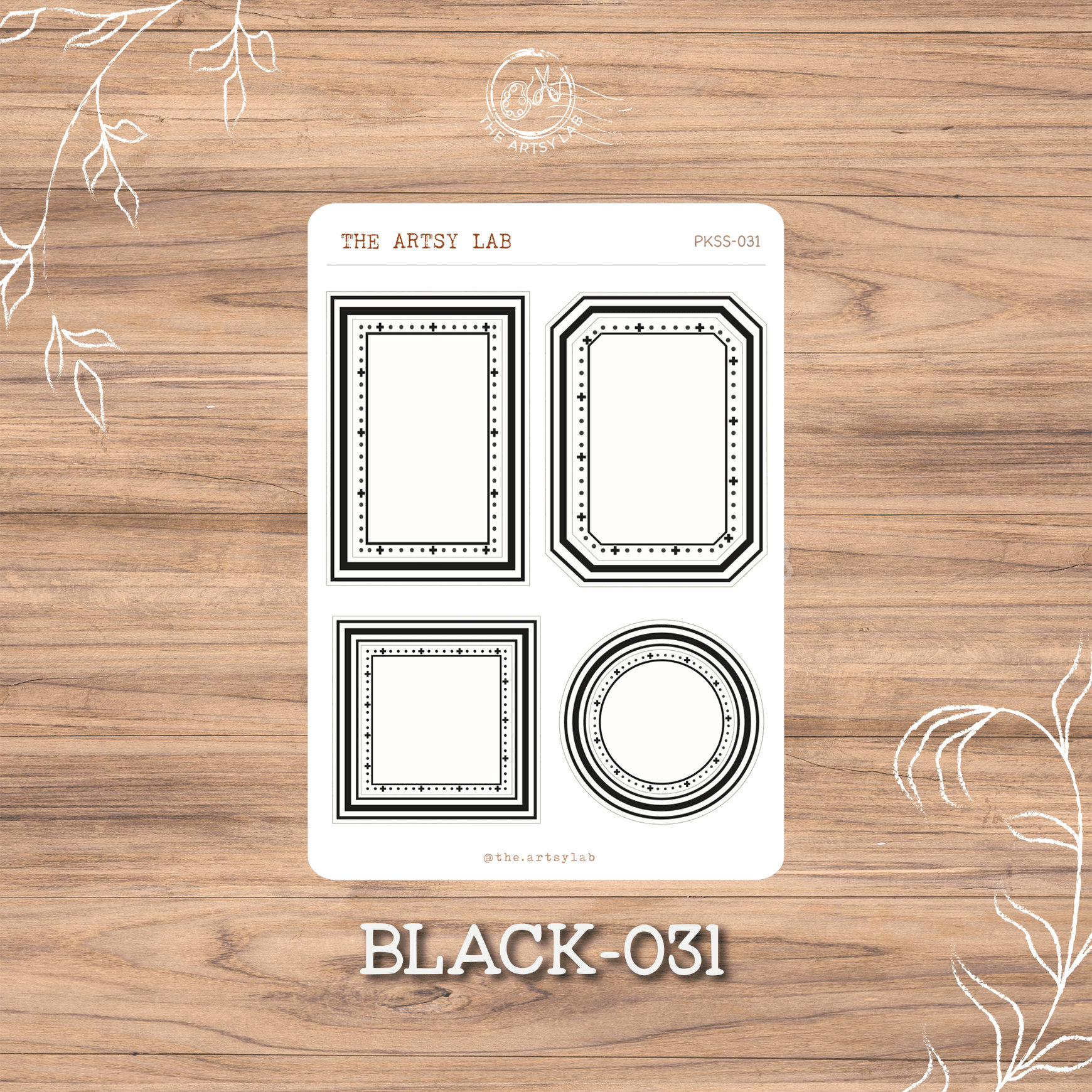 Basic Frames Borders Sticker Sheet, Aesthetic Stickers for Planner ...