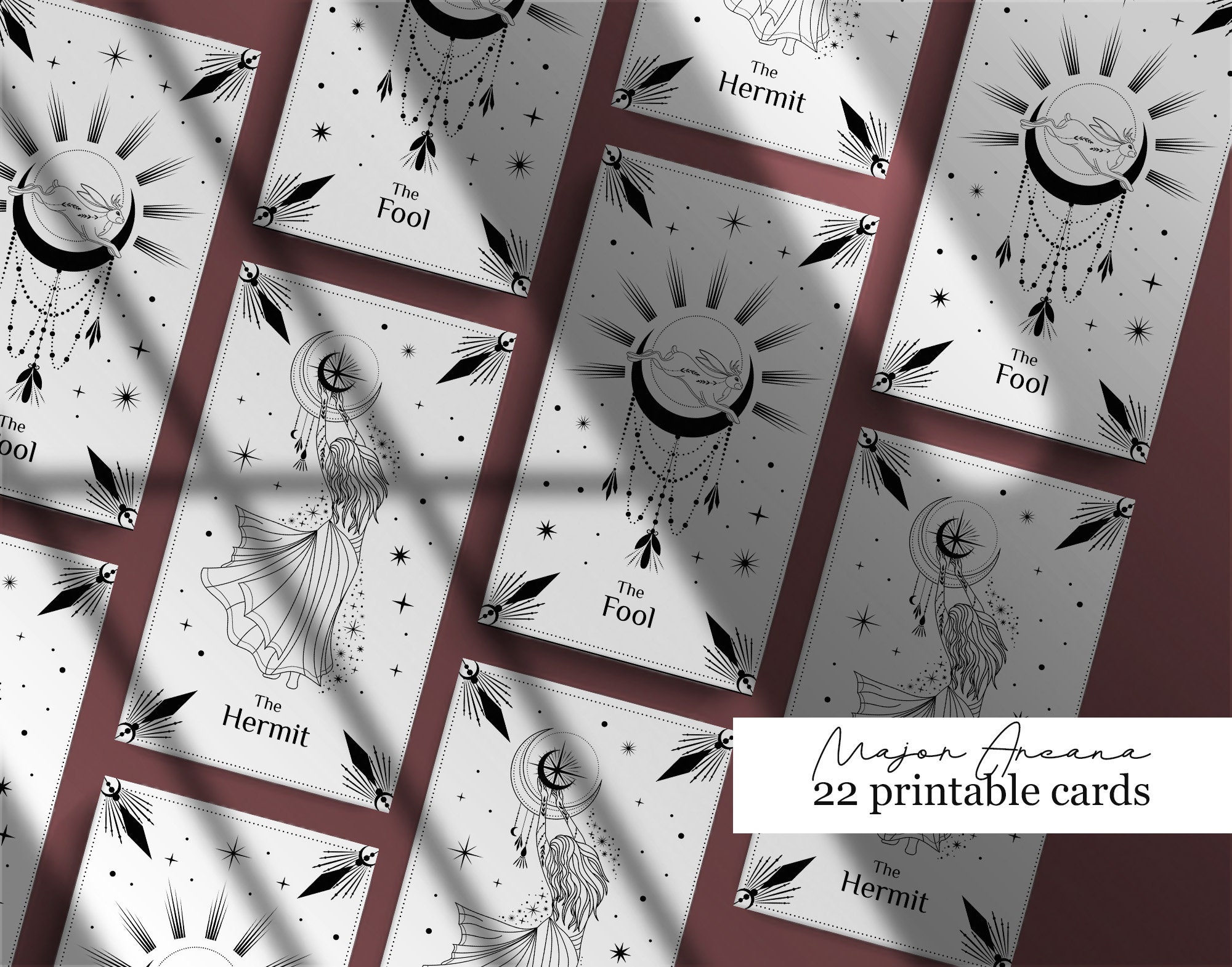 Printable Tarot Journal, Tarot Spreads PDF, Printable Tarot Deck, Tarot ...